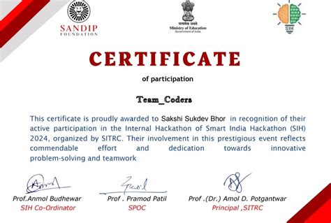 Sakshi Bhor On Linkedin Sih2024 Hackathon Achievement Learning