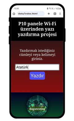 GitHub dogutesting esp8266VeP10Panel Esp8266 ile WiFi üzerinden P10 Panel üzerindeki yazıyı