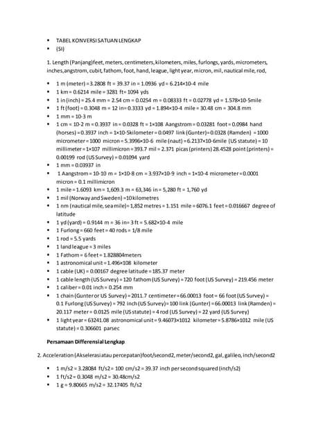 Civil Engineering Unit Conversions Pdf