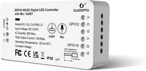 gledopto esp32 wled led controller with mic microphone uart download