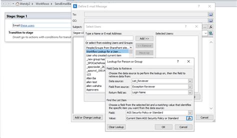 Sharepoint Workflow Email Specific Person Email Depending On A Field
