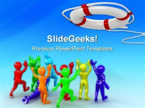 Lifebouy Help Metaphor PowerPoint Backgrounds And Templates 1210