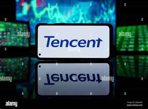 New York United States Of America 2023 March 29 Tencent Company On Stock Market Tencent