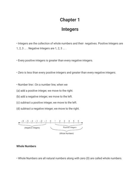 Ch 1 Maths Pdf Integer Numbers