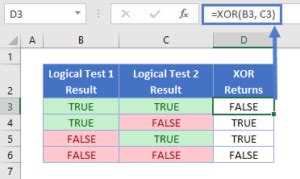 Excel XOR Function If Xor Statements