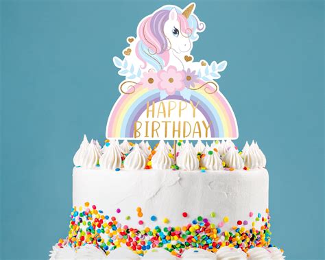 Unicorn Cake Topper Printable Png