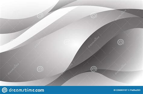 Abstract White Grey Curve Wave Overlap Geometric Background Stock