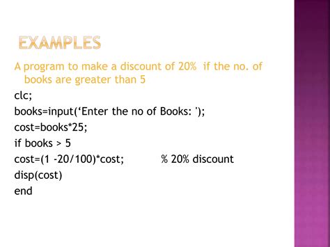 Conditional Control In Matlab Scripts Ppt