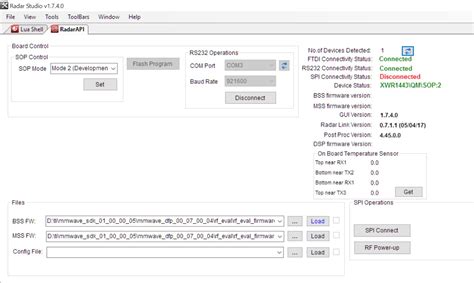 AWR1443BOOST Using TSW1400 And Radar Studio Sensors Forum Sensors TI E2E Support Forums