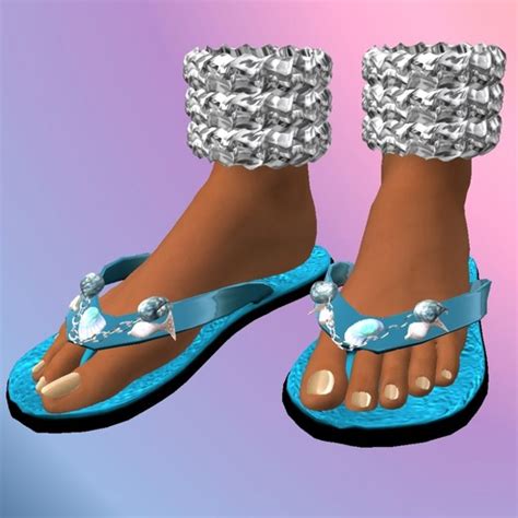 Second Life Marketplace Vrm Design Dolphins Blue Flipflops With Feet