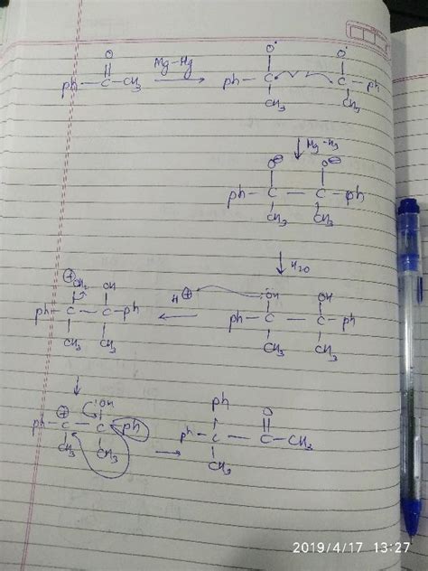 Mg-Hg Conc. H2SO4 KMnO4, H® 4. 2Ph--C-CH3- H20 The final product is : Ph Ph (a) CH3-C-¢-CH3 (b ...