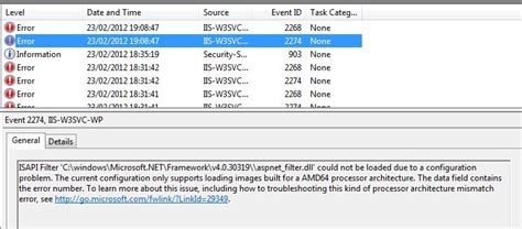 Visual Studio 2010 Isapi Loadlibraryfilter Error On Aspnetfilterdll
