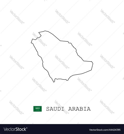 Saudi Arabia Map Outline Line Linear Royalty Free Vector