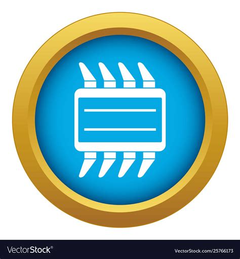 Cpu Icon Blue Isolated Royalty Free Vector Image