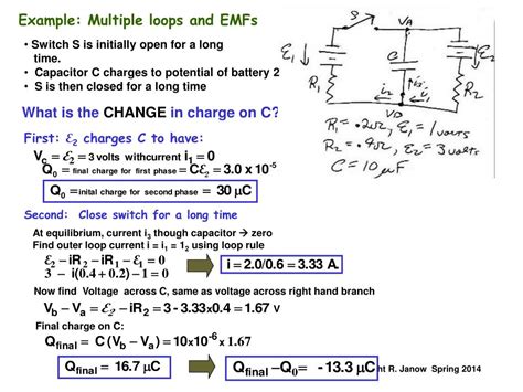 PPT Kirchhoffs Rules Multi Loop Circuit Examples RC Circuits Charging A Capacitor PowerPoint