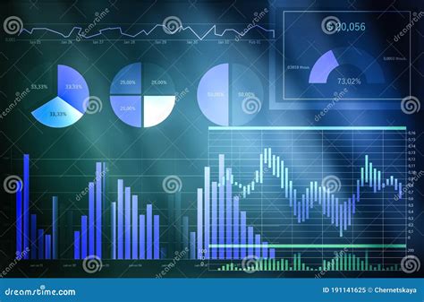 digital charts and graphs with binary code on a computer screen data