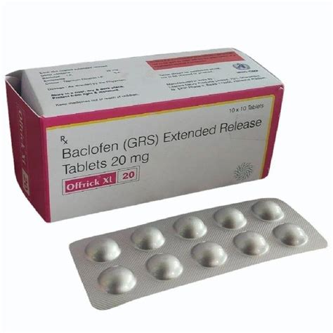 Offtick Xl Baclofen Grs Extended Release Tablets 20 Mg At Rs 983 Box In Rajkot
