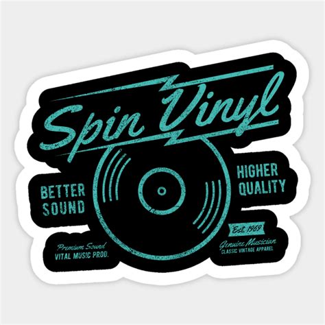 Spin Vinyl Retro Record Vinyl Record Sticker Teepublic