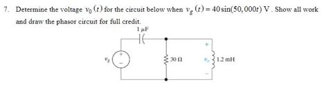 solved 7 determine the voltage v0 t for the circuit below