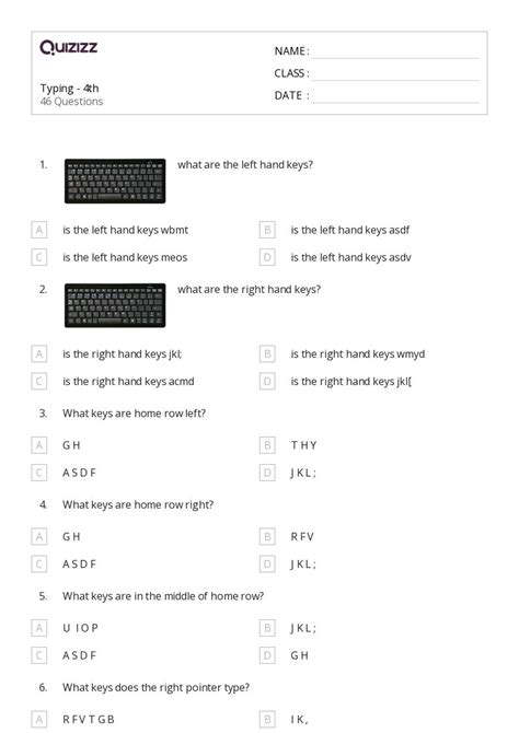 50 Letters Home Row Worksheets For 4th Grade On Quizizz Free