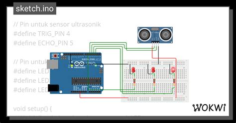Ultrasonik Sensor Wokwi Esp32 Stm32 Arduino Simulator