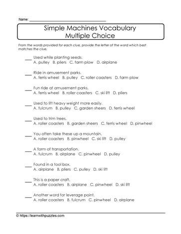 Multiple Choice Puzzle Learn With Puzzles