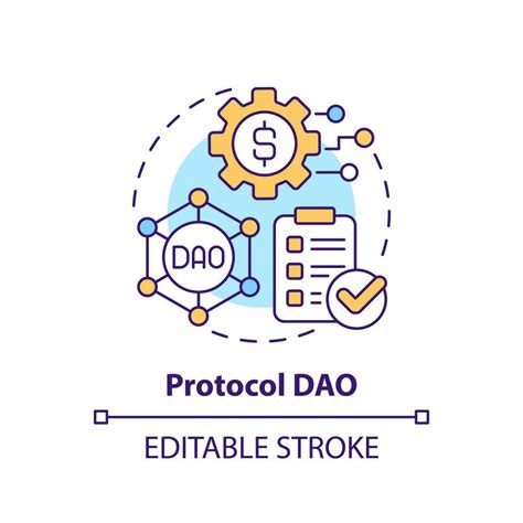 Protocol Dao Concept Icon Decentralized Autonomous Organizations Type Abstract Idea Thin Line