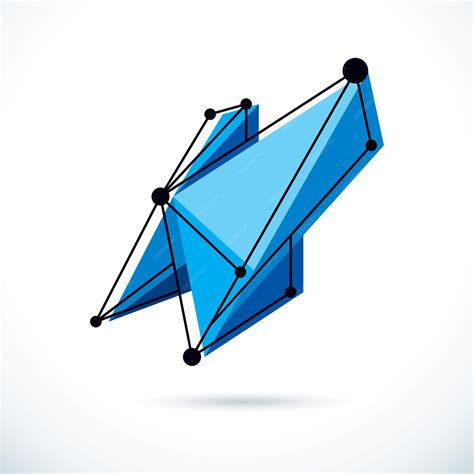 Premium Vector Abstract Geometric 3d Wireframe Object Corporate Technology Vector Illustration