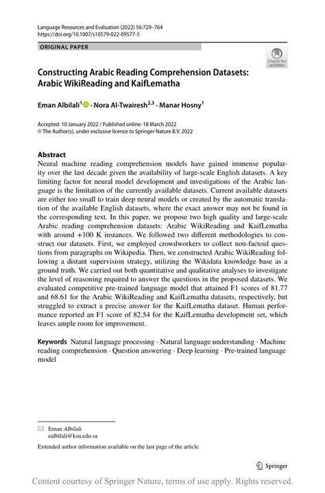 constructing arabic reading comprehension datasets arabic wikireading