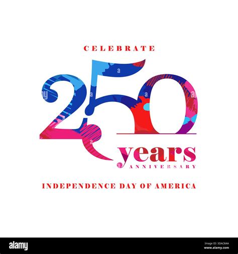 Celebrate 250 Years Anniversary Usa Greeting Card With Colorful Brush