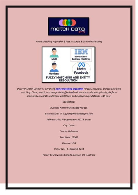 Ppt Name Matching Algorithm Fast Accurate And Scalable Matching
