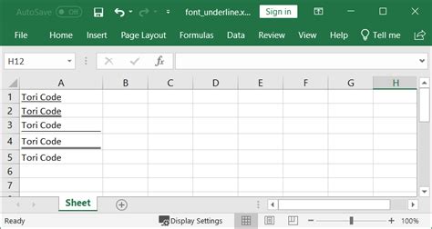 Python Openpyxl Font Underline For Excel Cells