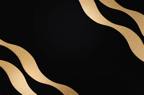 고급스러운 우아한 트렌디한 검정색과 황금색 물결 모양 프레임 배경 3d 그림 금색에 대한 스톡 사진 및 기타 이미지 금색 강단 금 금속 Istock
