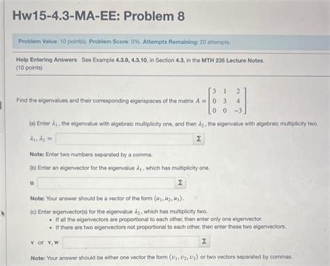 Solved Ind The Eigenvalues And Their Corresponding Chegg Com