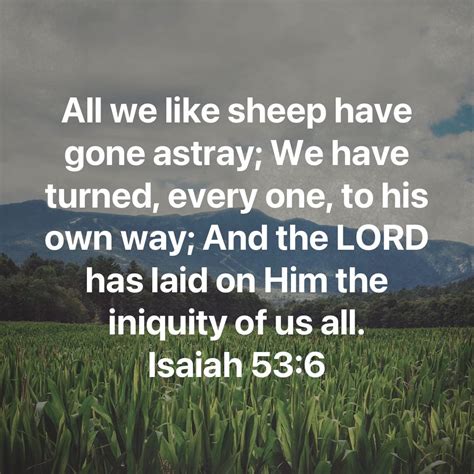 Isaiah 53 6 All We Like Sheep Have Gone Astray We Have Turned Every One