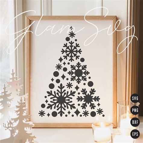 Christmas Snowflake Tree Svg Snowflakes Svg Cut Files For Cricut Winter Svg Digital