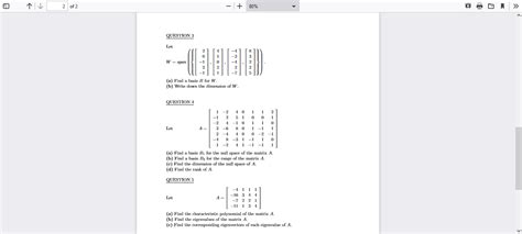 Solved AN Of QUESTION Let W Span A Find A Chegg Com