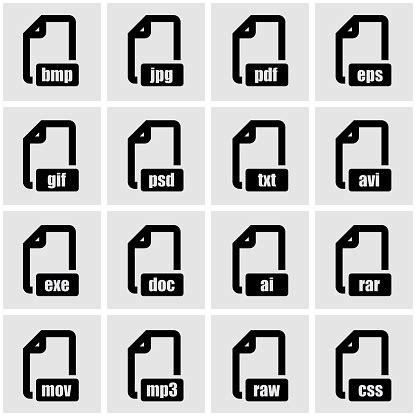 Vector Black File Format Icon Set Stock Vector Royalty Free FreeImages