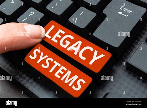 Hand Writing Sign Legacy Systems Conceptual Photo Old Method Technology Computer System Or
