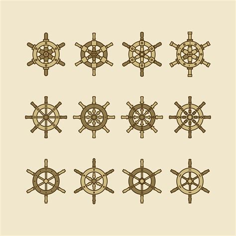 Ships Wheel Collection 164633 Vector Art At Vecteezy