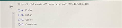 Solved Which Of The Following Is Not One Of The Six Parts Of
