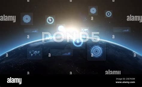 Animation Of Scopes Scanning World Map Data Processing On Screens