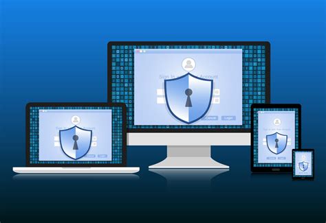 Concept Is Data Security Shield On Computerlabtop Samart Phone And