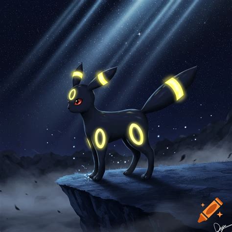A Vaporeon Holding A Sword In Its Mouth Duels An Umbreon In A Sunlit