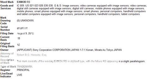 Sony Trademarks ‘exmor Rs New Camera Sensor On The Way Xperia Blog