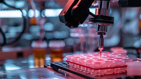 High Tech Laboratory Engaged In Stem Cell Research And Therapy Using Robotic Precision Tools