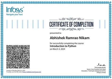 Im Happy To Share That Ive Obtained A New Certification Introduction To Python From Infosys