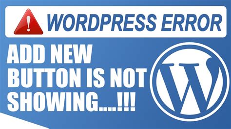 How To Fix Wordpress Add New Button Error How To Fix Disable Add New