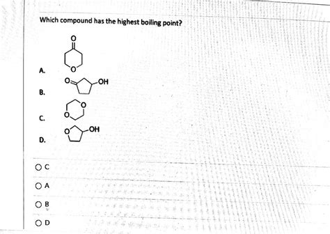 Answered Which Compound Has The Highest Boiling Bartleby