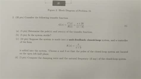Solved Figure 2 Block Diagram Of Problem 1b 2 35 Pts